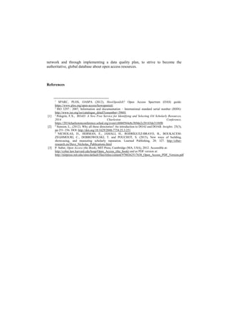 ROAD: the Directory of OA Scholarly Resources to Promote Open Access ...