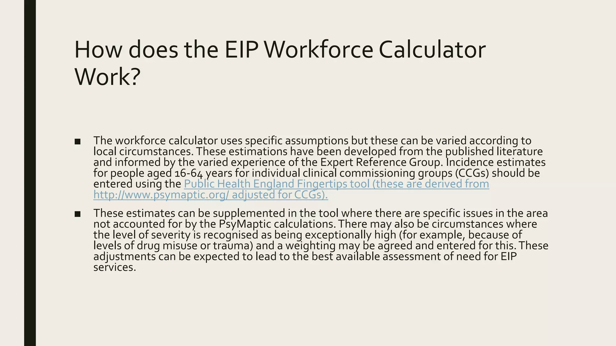 EIP Workforce Calculator Dr Julia Renton | PPTX