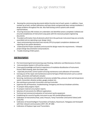 E&I QC INSPECTOR RESUM AND documents.pdf | Business | Business and Finance