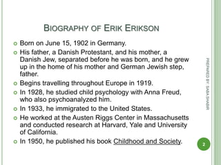Eirk Erikson's Stages of Psychosocial Development | PPTX