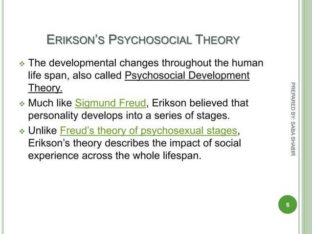 Eirk Erikson's Stages of Psychosocial Development | PPTX