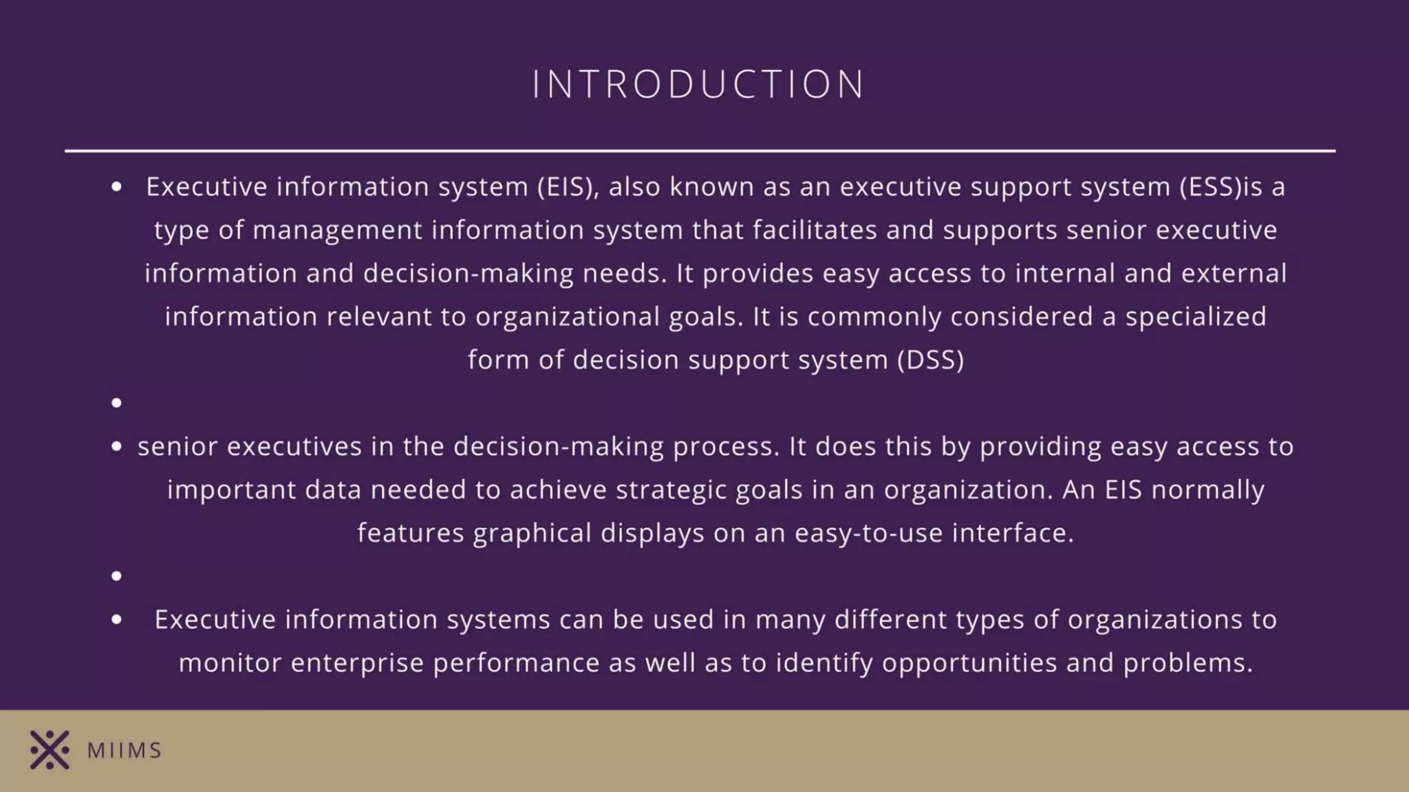 Executive Infomation System | PPTX