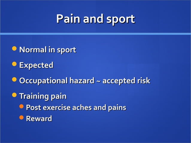 Pain and chronic pain in sport | PPT