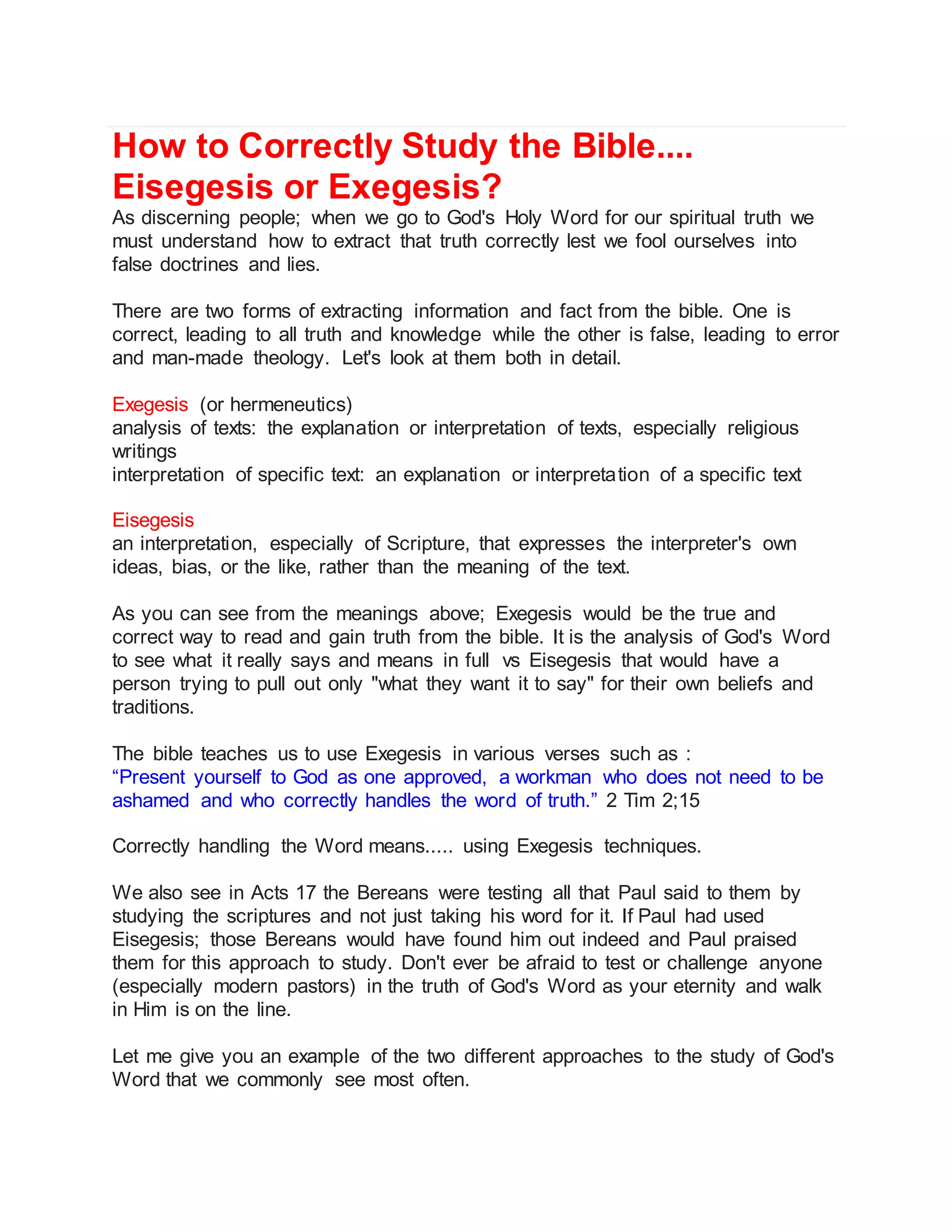 Eisegesis or exegesis | PDF