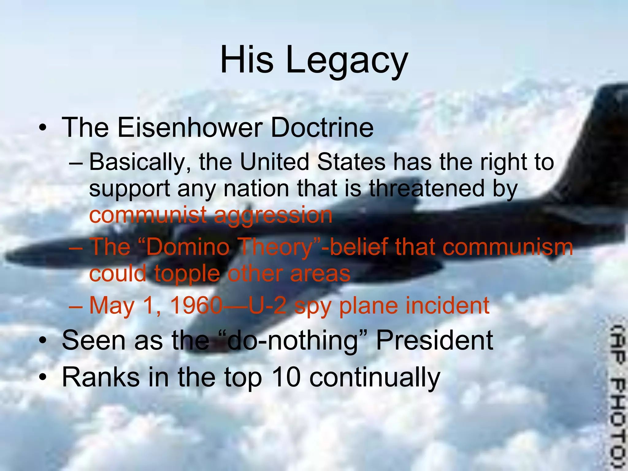 Eisenhower domestic policies | PPT