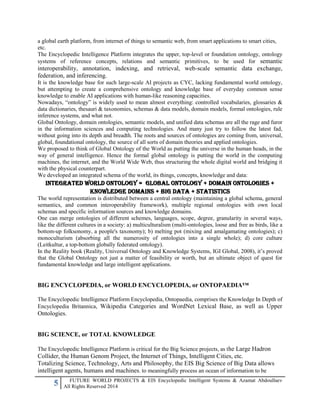 AI WORLD: I-World: EIS Global Innovation Platform: BIG Knowledge World vs. BIG Data World | PDF