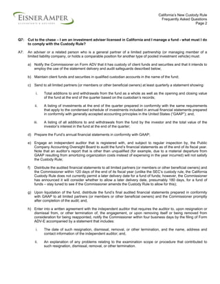 EisnerAmper LLP Explains the new California custody rule | PDF