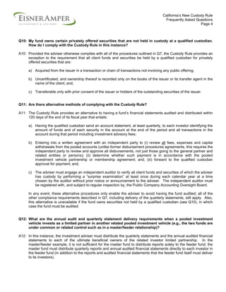 EisnerAmper LLP Explains the new California custody rule | PDF