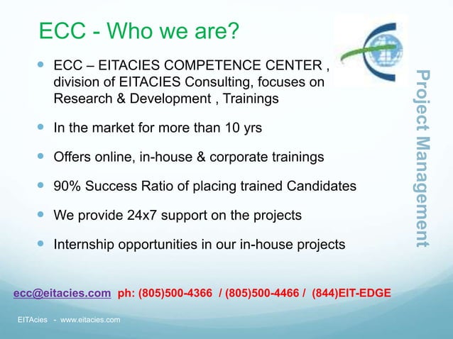 PMP Course by ECC Team at EITACIES INC | PPT