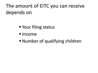 Earned Income Tax Credit (EITC) | PPTX | Government Support and Welfare ...