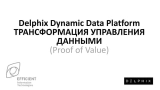 Delphix Dynamic Data Platform, как попробовать и правильно оценить решение | PPT