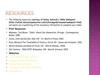 Quantum Leap to the 1960s: A Webquest Journey Back in Time | PPT