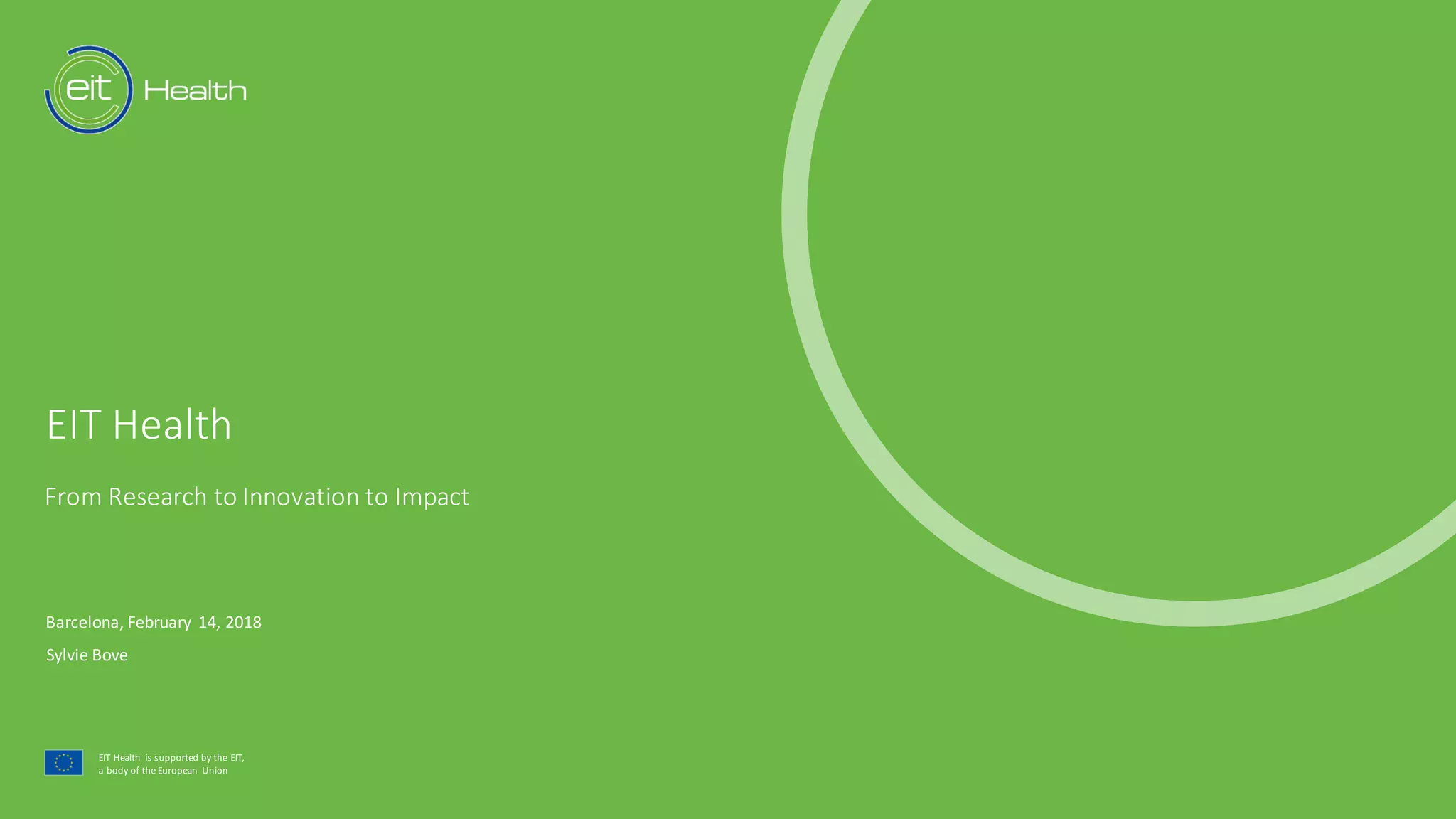 EIT Health Presentation | CRAASH Barcelona | PPT