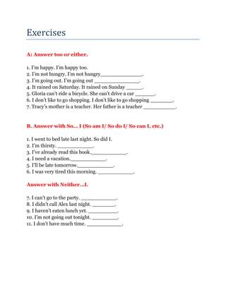 Either_Neither_So_Too.pdf practice for students | PDF