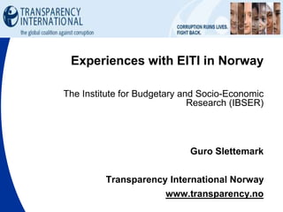 Experiences with EITI in Norway | PPTX
