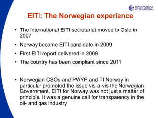 Experiences with EITI in Norway | PPTX