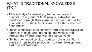 traditionalknowledge ppt for science and | PPT