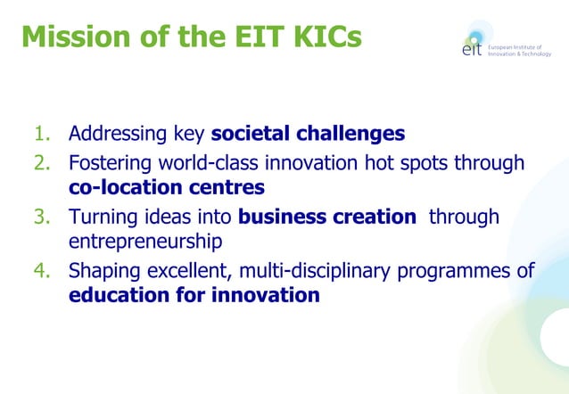 The EIT in a nutshell | PDF | Europe Travel | Travel Locations