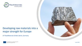 Dr. Sebastien Vanneste - EIT RawMaterials | PDF | Startups | Business