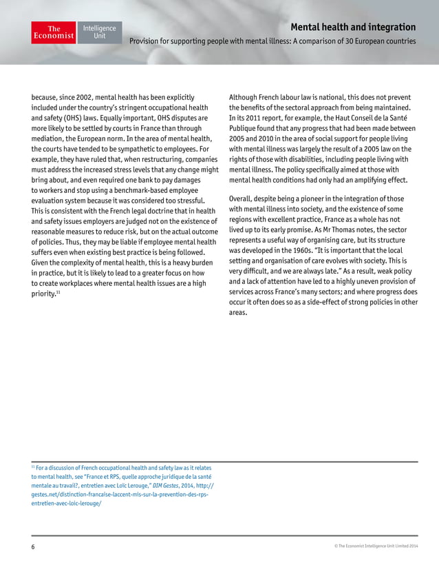 France Country Report - The Mental Health and Integration Index | PDF