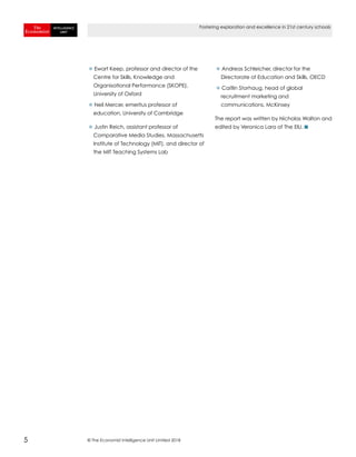 EIU - Fostering exploration and excellence in 21st century schools | PDF