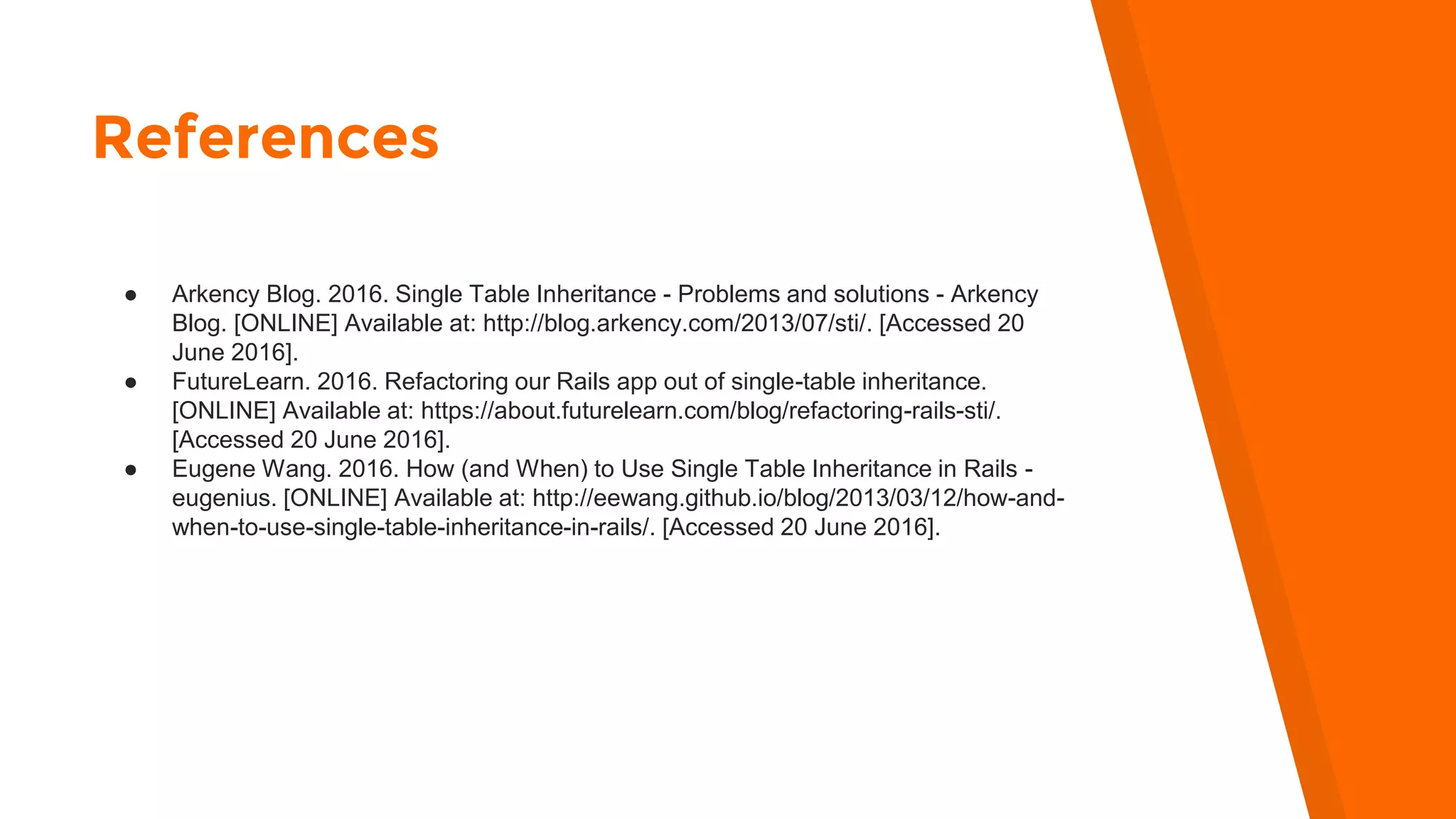 Single table inheritance | PPTX