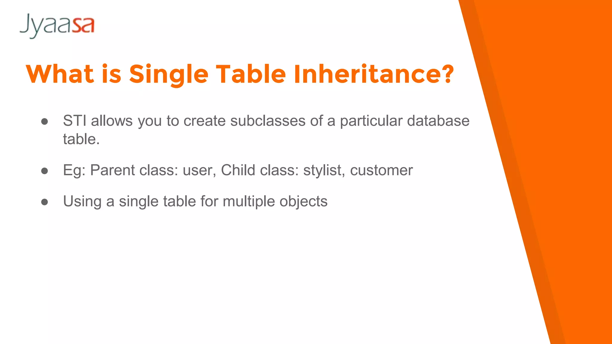Single table inheritance | PPTX