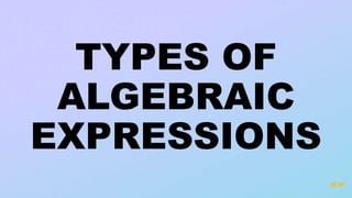 Algebraic Expressions | PPTX