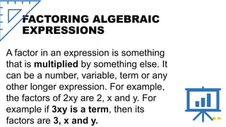 Algebraic Expressions | PPT