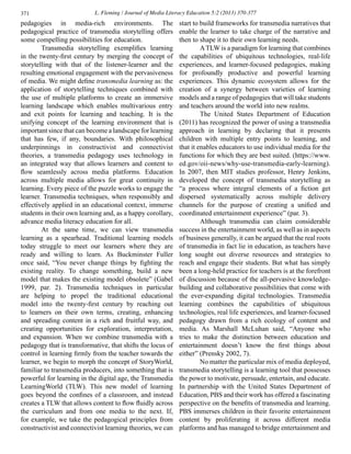 Expanding Learning Opportunities with Transmedia Practices: Inanimate Alice as an Exemplar ...