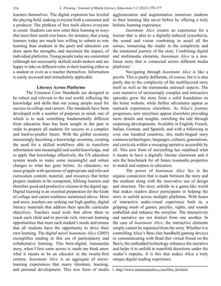 Expanding Learning Opportunities with Transmedia Practices: Inanimate Alice as an Exemplar ...