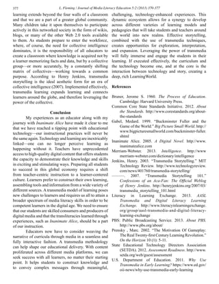 Expanding Learning Opportunities with Transmedia Practices: Inanimate Alice as an Exemplar ...