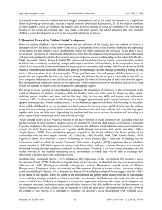 Family peer and school influence on Children's social growth in middle ...