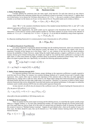 A Bayesian Probit Online Model Framework for Auction Fraud Detection | PDF