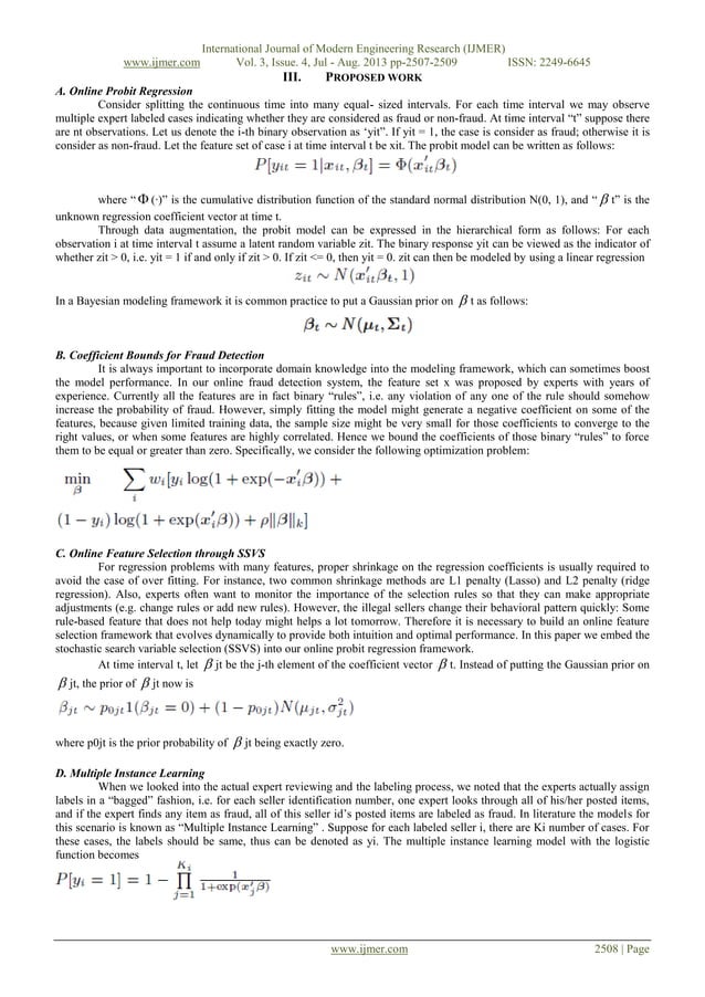 A Bayesian Probit Online Model Framework for Auction Fraud Detection | PDF