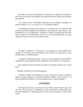 Trabajo de el español de venezuela | DOC