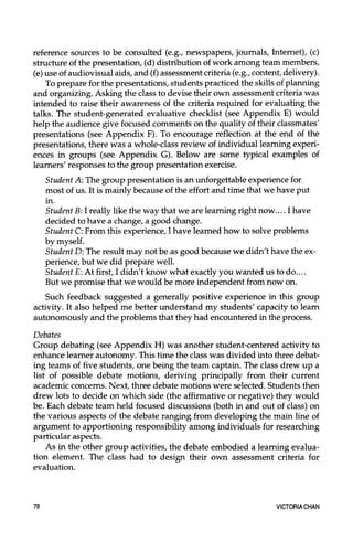 Fostering Learner Autonomy in an ESL Classroom | PDF | Workshops and Classes | Hobbies & Interests