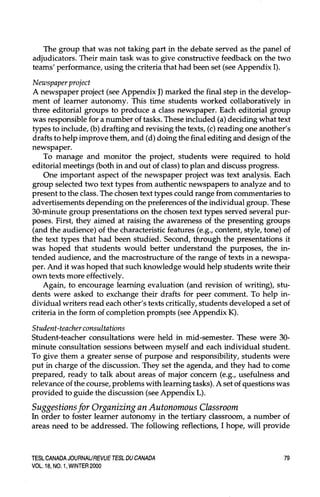 Fostering Learner Autonomy in an ESL Classroom | PDF | Workshops and Classes | Hobbies & Interests