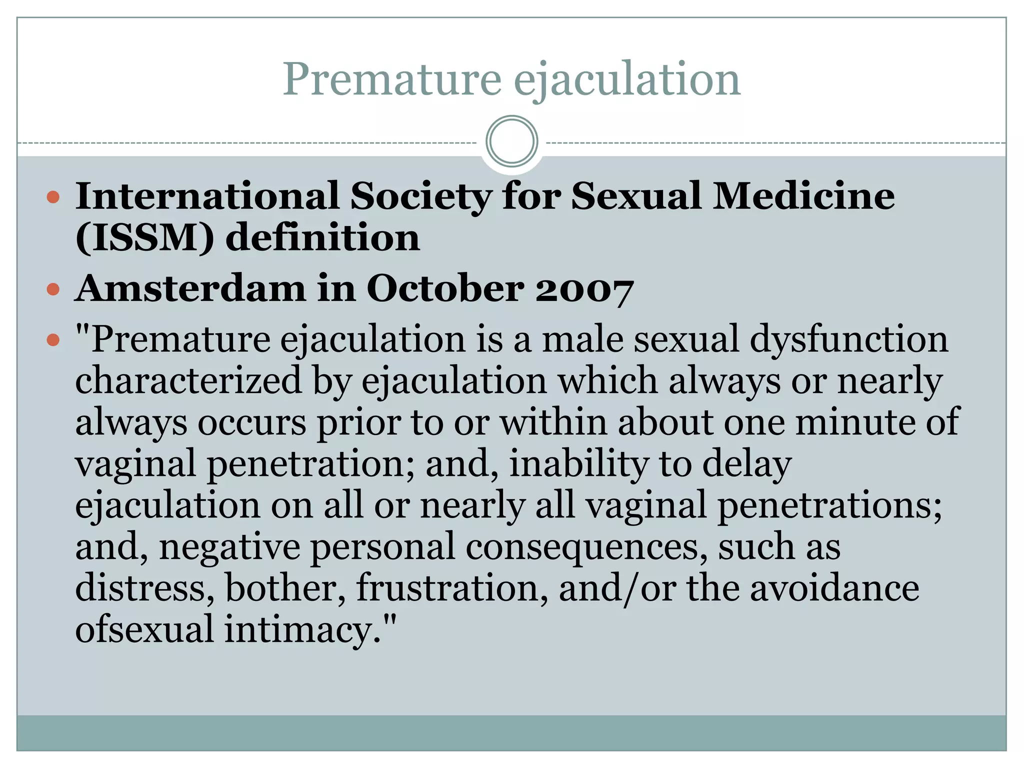Ejaculation physiology and pathology | PPTX