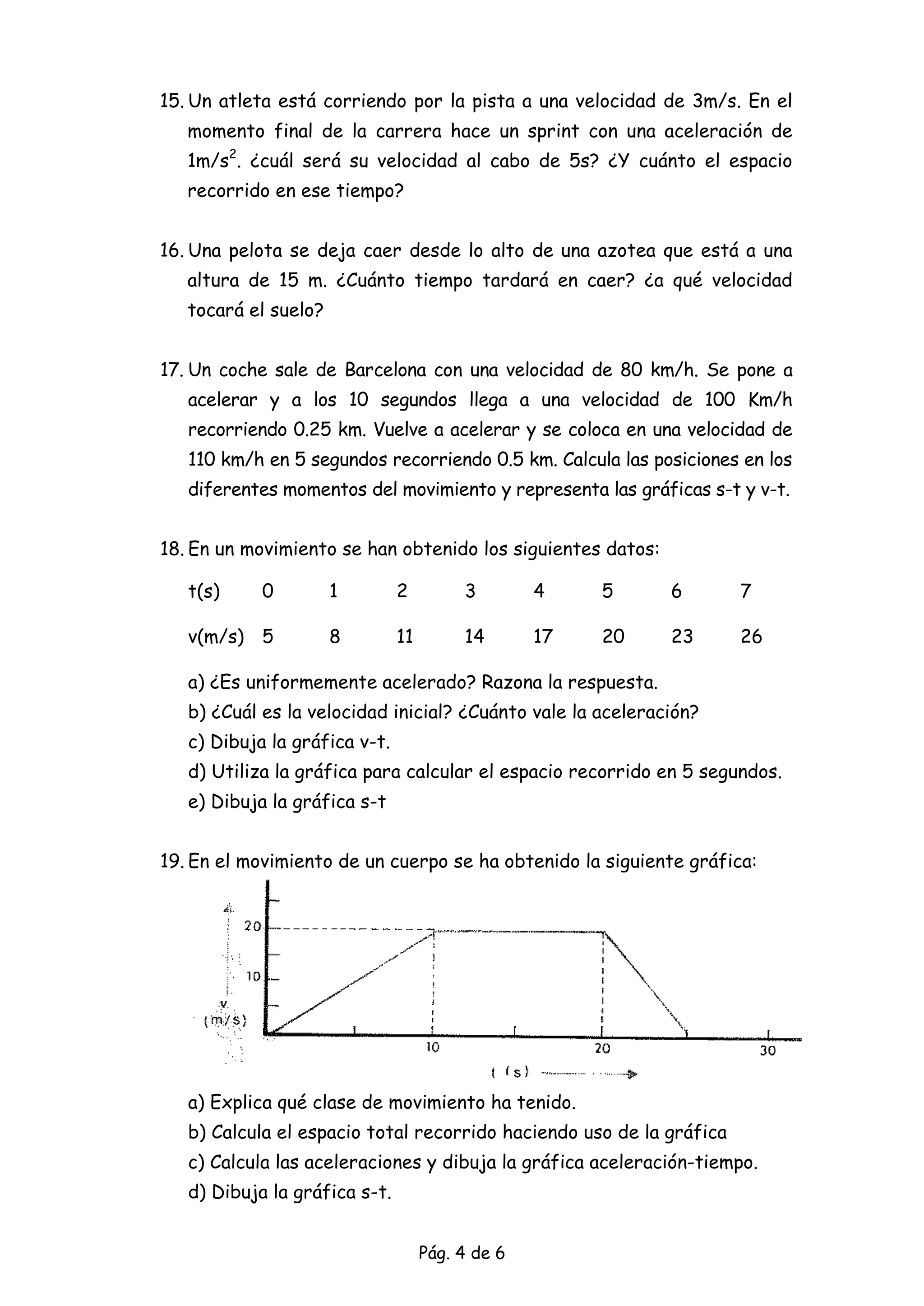 Ej cinematica 3 eso | PDF