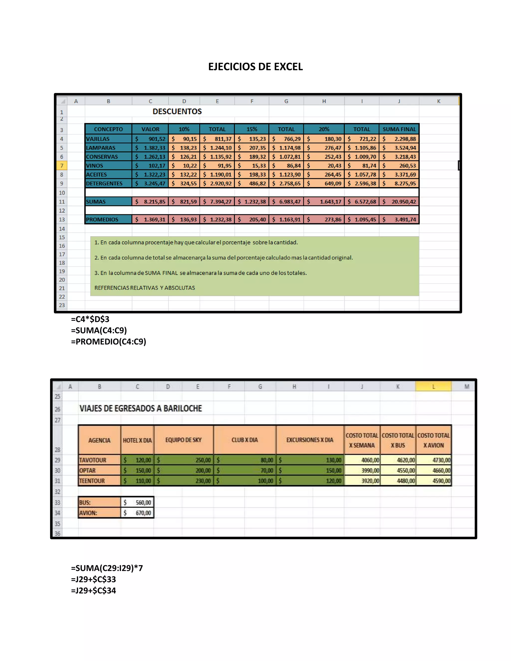 Ejercicios De Excel 2 Pdf
