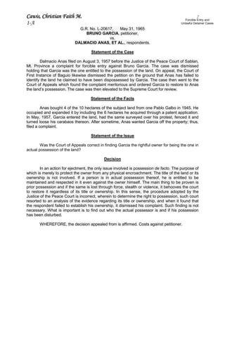 Ejectment Case Digests | DOC