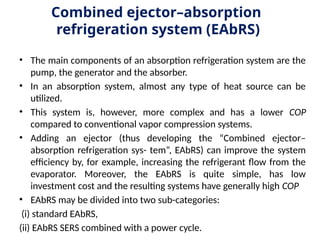 Ejector Refrigeration System, types , advantages and Application | PPTX