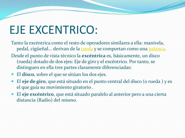 Eje excentrico[1] | PPTX