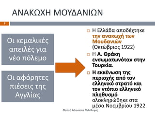 ΕΝΟΤΗΤΑ 39 Εξελίξεις σε Ελλάδα και Τουρκία μετά το μικρασιατικό πόλεμο ...