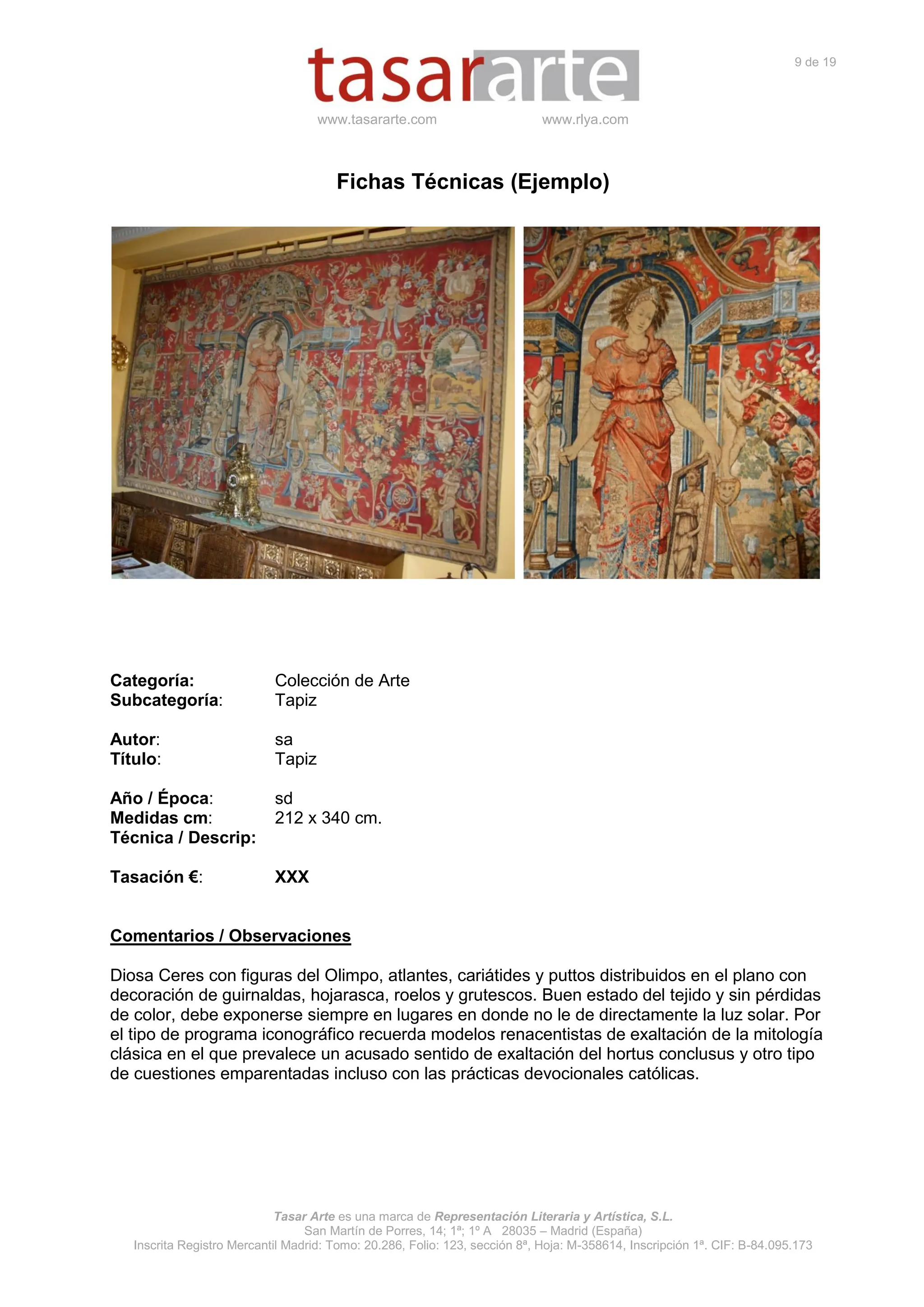 ejemplo-fichas-tecnicas. exposion de obras en museos | PDF