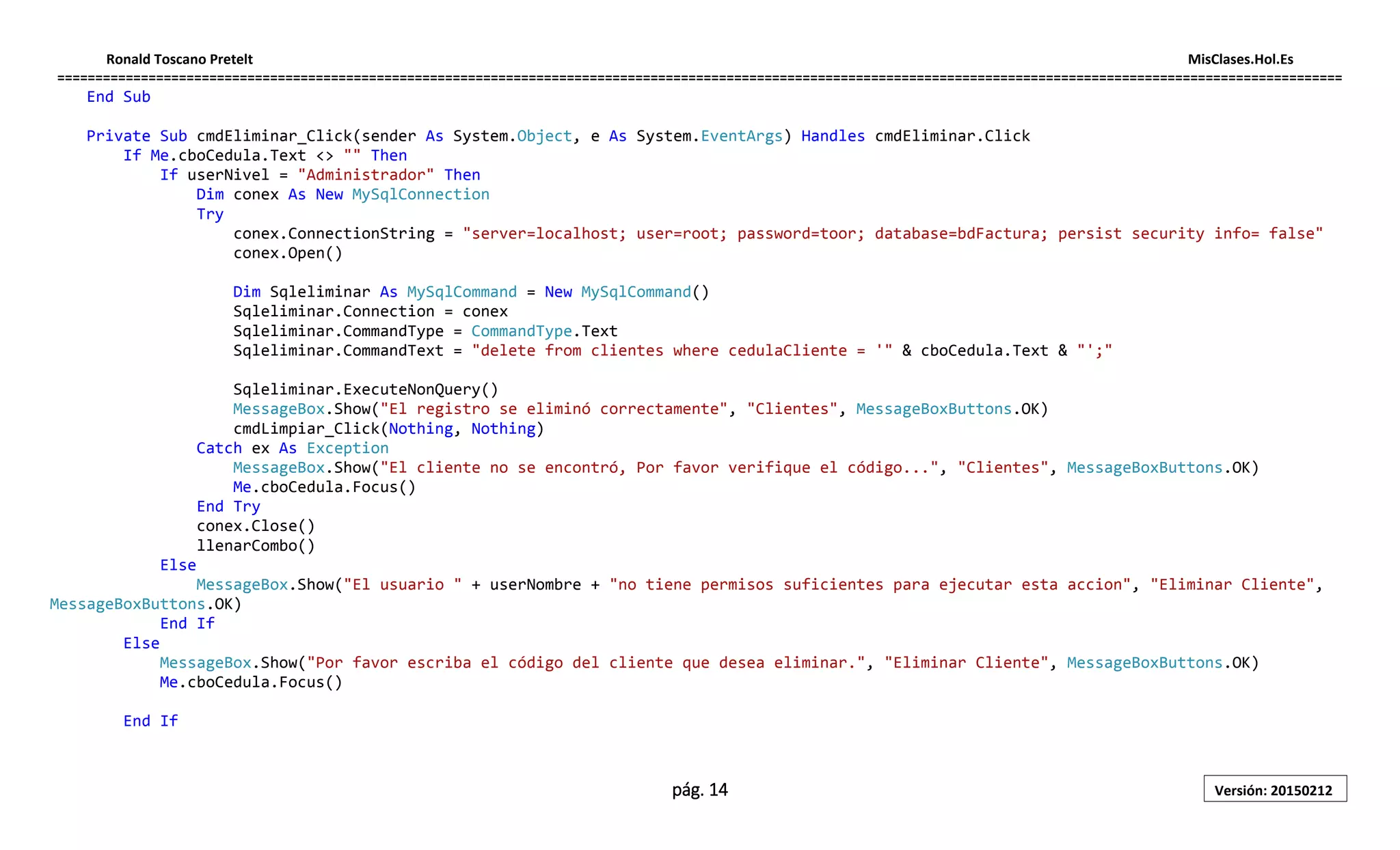 Ejemplo con control de permisos o niveles de usuario | PDF