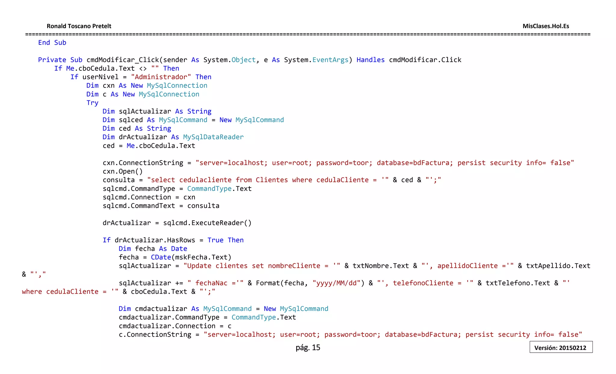 Ejemplo con control de permisos o niveles de usuario | PDF