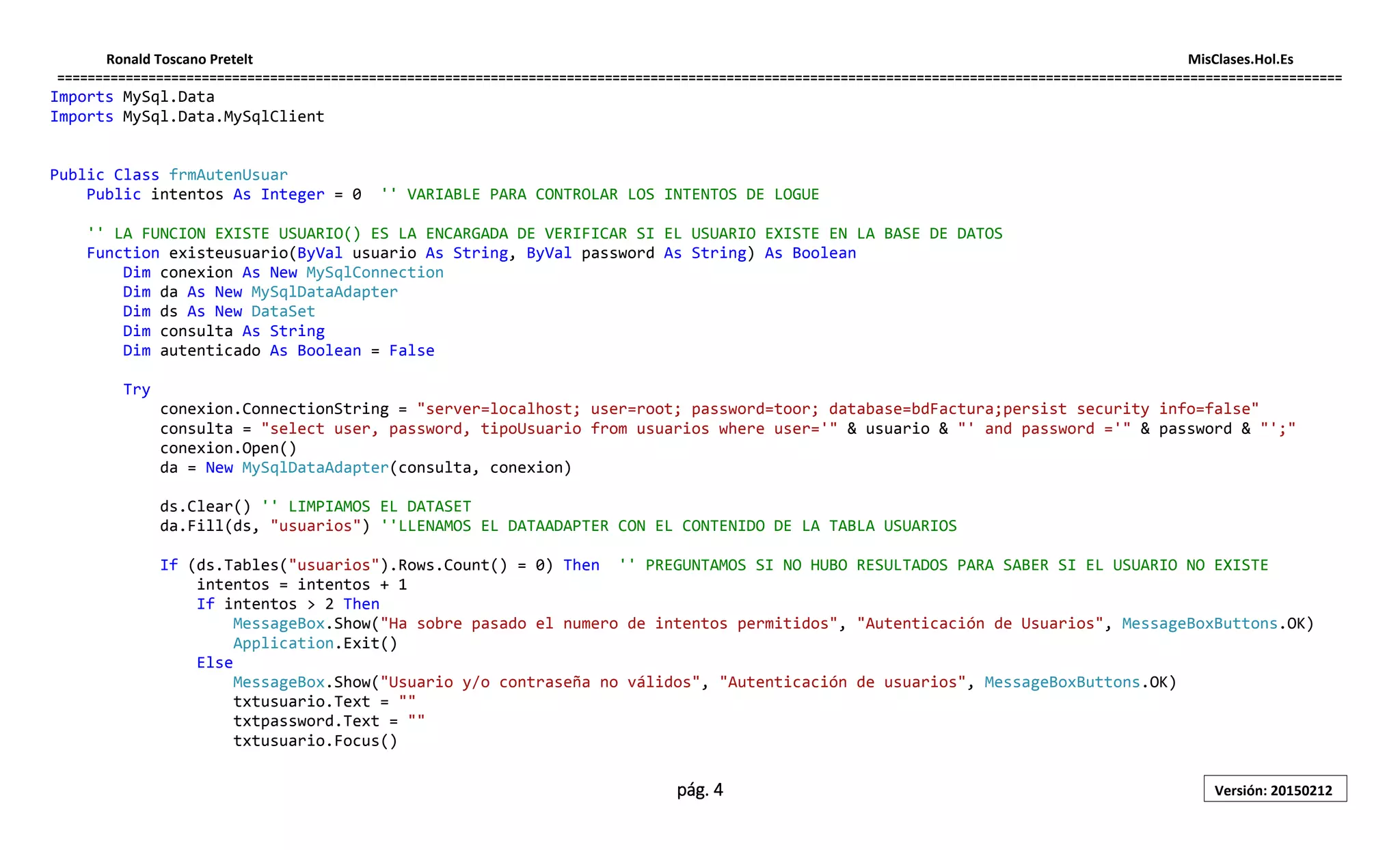 Ejemplo con control de permisos o niveles de usuario | PDF