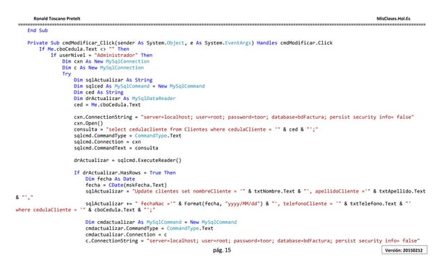 Ejemplo con control de permisos o niveles de usuario | PDF